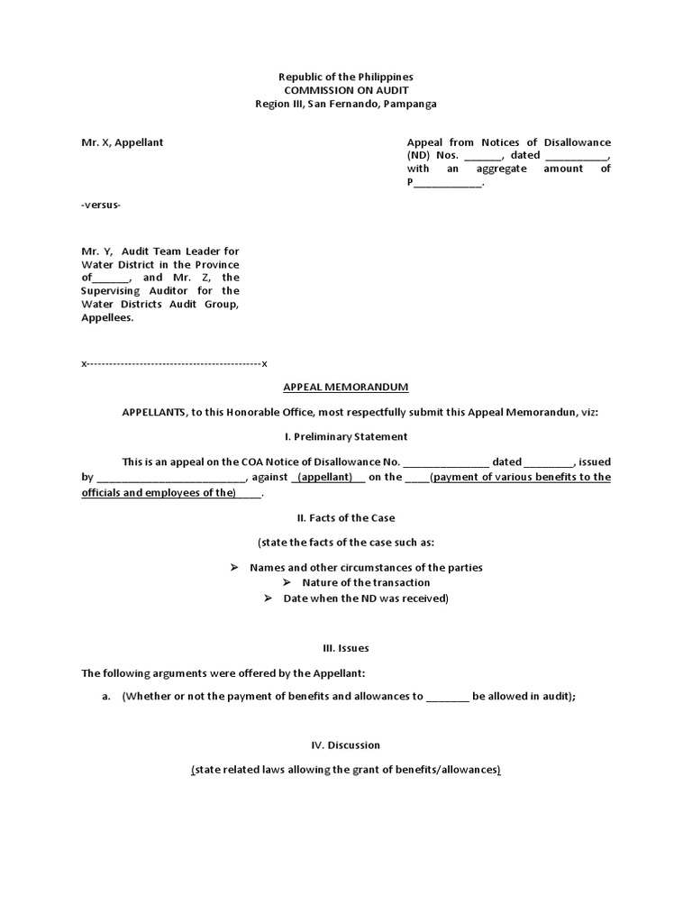Format Appeal Memorandum | PDF | Appeal | Common Law