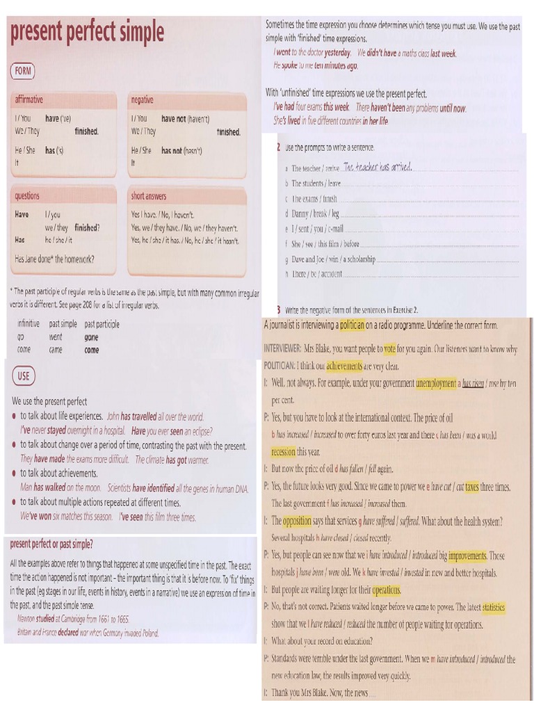 Present Perfect | PDF