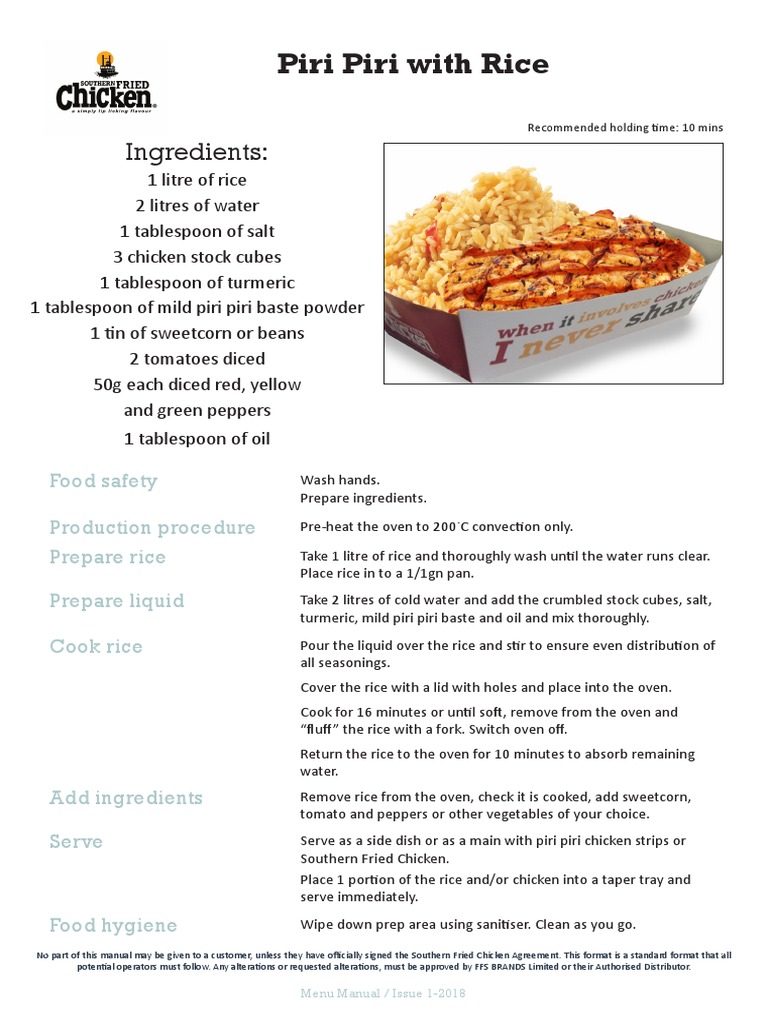 Piri Piri With Rice PDF | PDF | Foods | Food And Drink Preparation