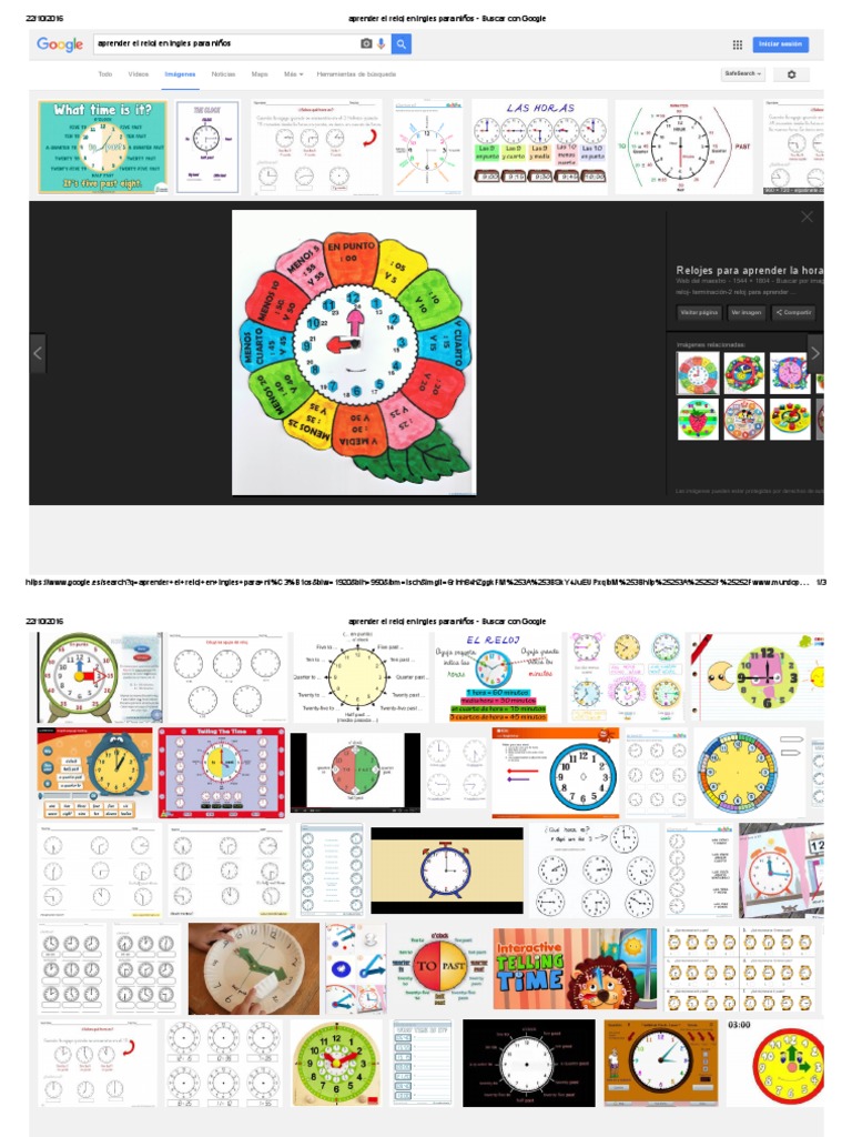 Aprender El Reloj en Español para Niños PDF | PDF | Portales web ...