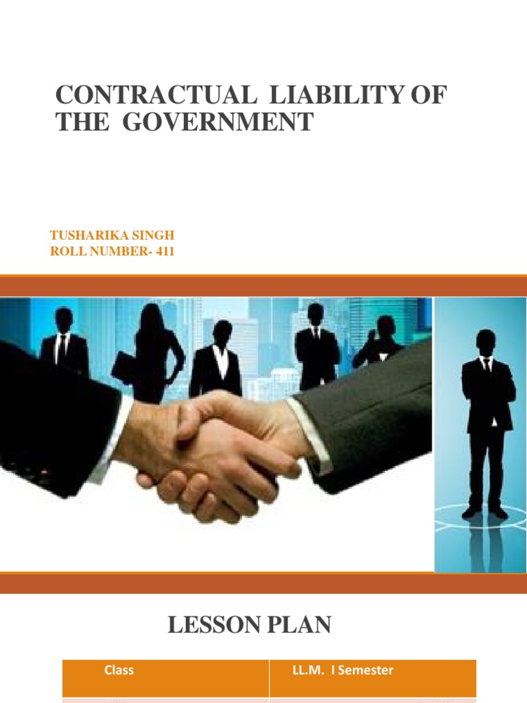 Contractual Liability of The Government: Tusharika Singh Roll Number ...