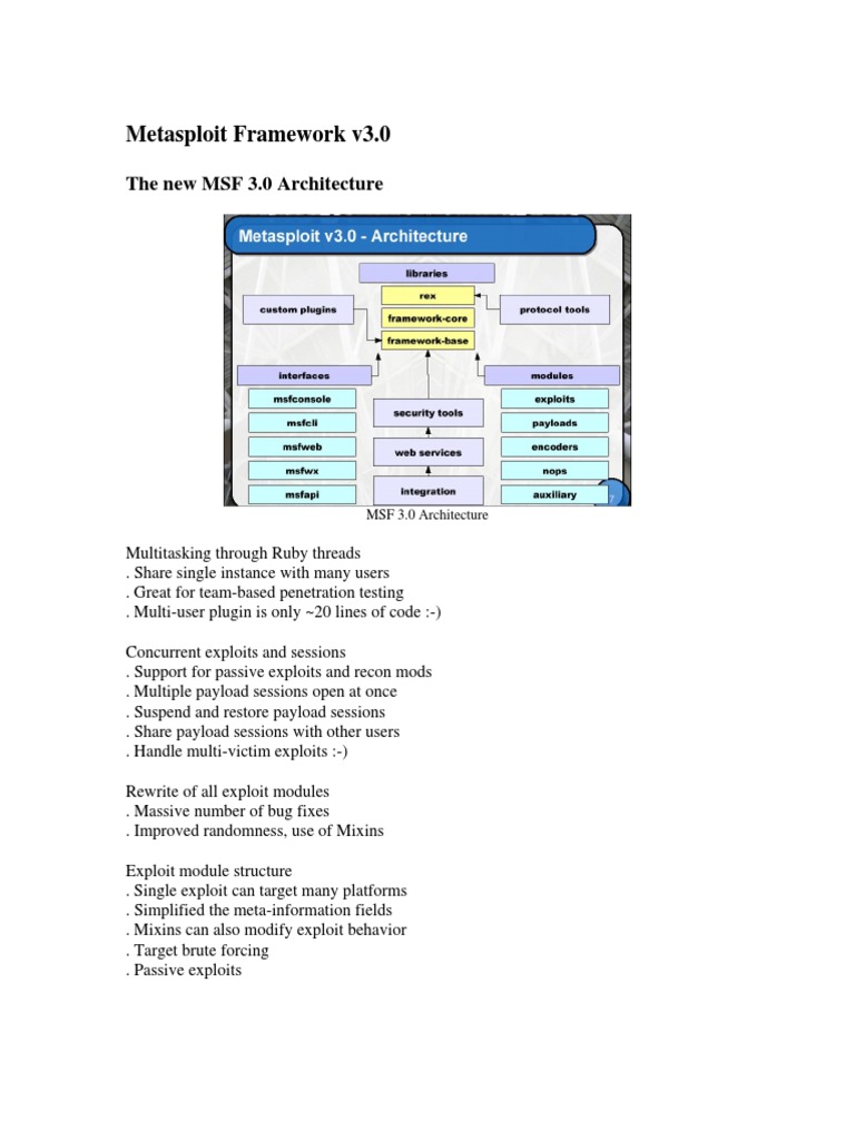 Metasploit Framework v3 Basics | PDF | Software Engineering | Computing