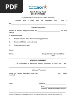 Life Certificate Form for Pensioners | PDF