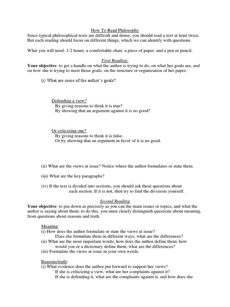 How To Read Philosophy | PDF