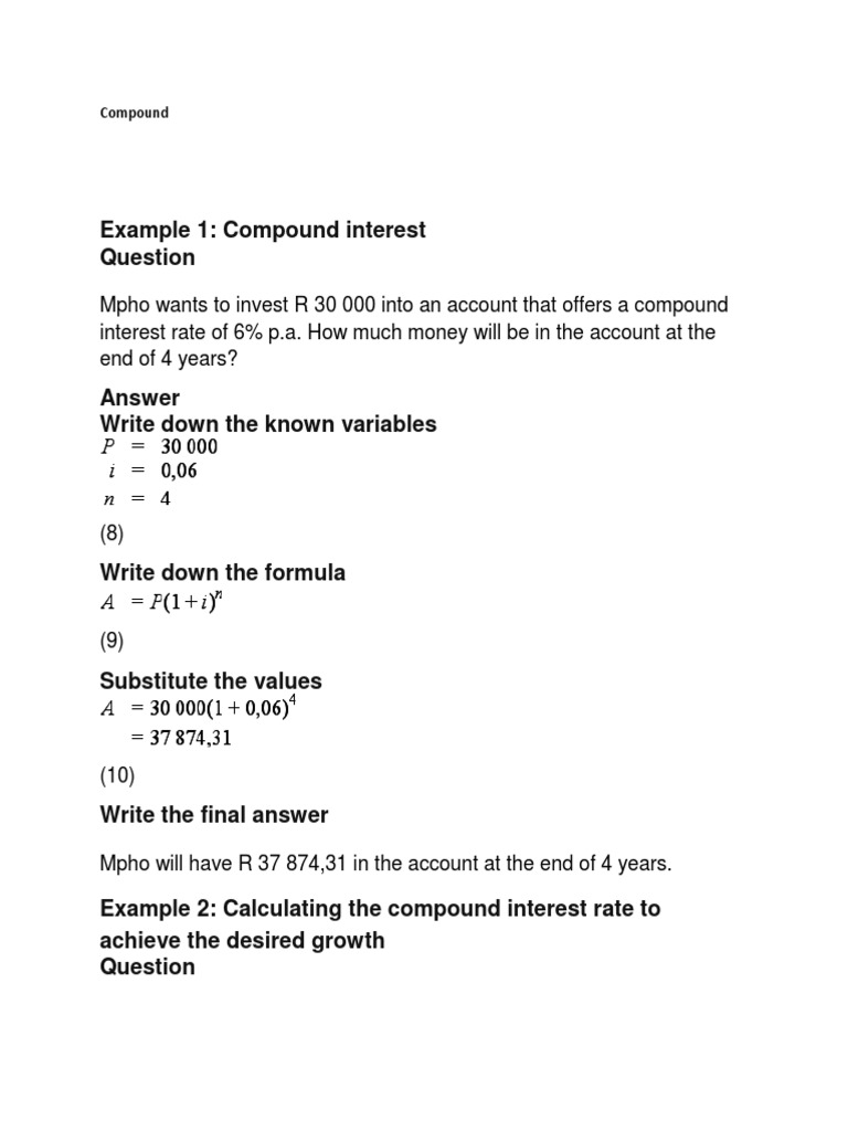 Compound | PDF | Compound Interest | Interest