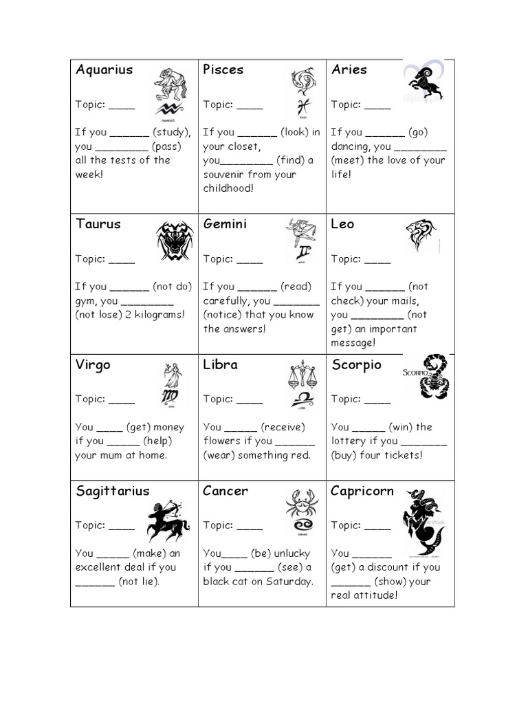 Horoscopes Conditional I | PDF