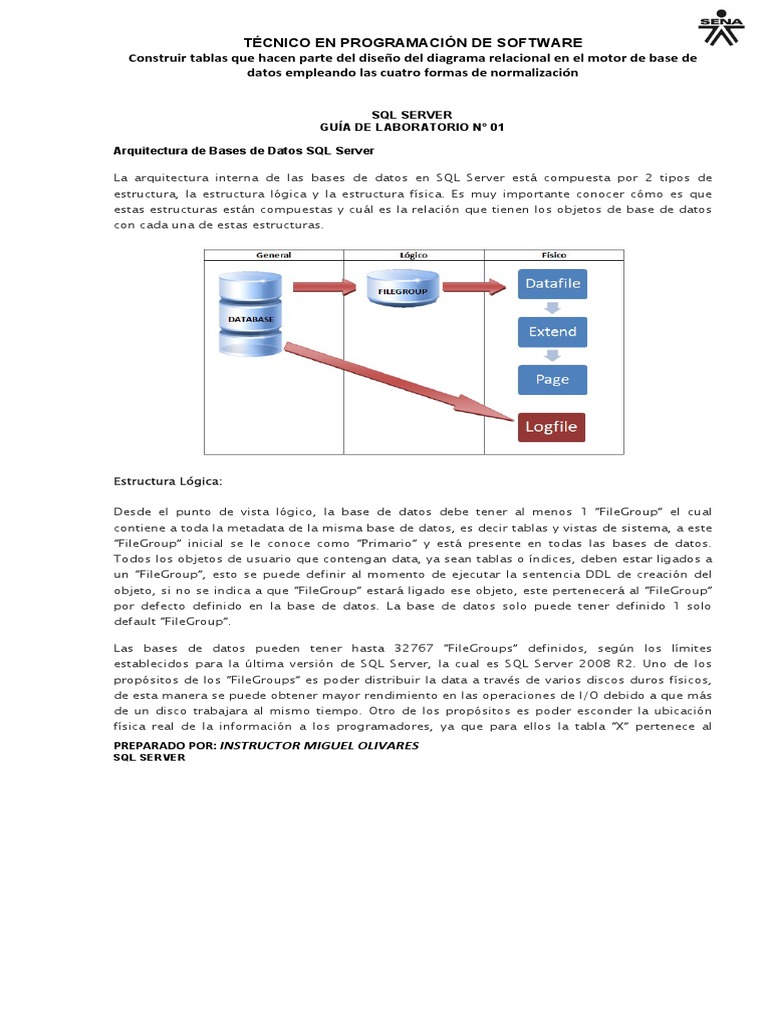 Estructura de Bases de Datos en SQL Server | PDF | Servidor SQL de ...