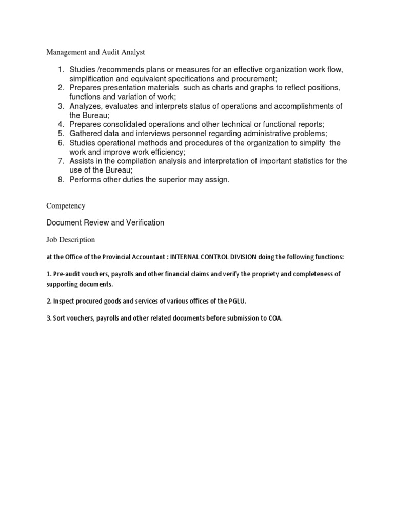 An Analysis of the Key Responsibilities and Duties of a Management and ...