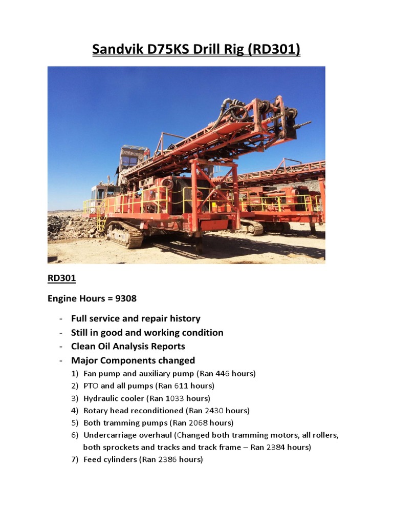 PERFORADORA MODELO Sandvik D75 KS | PDF