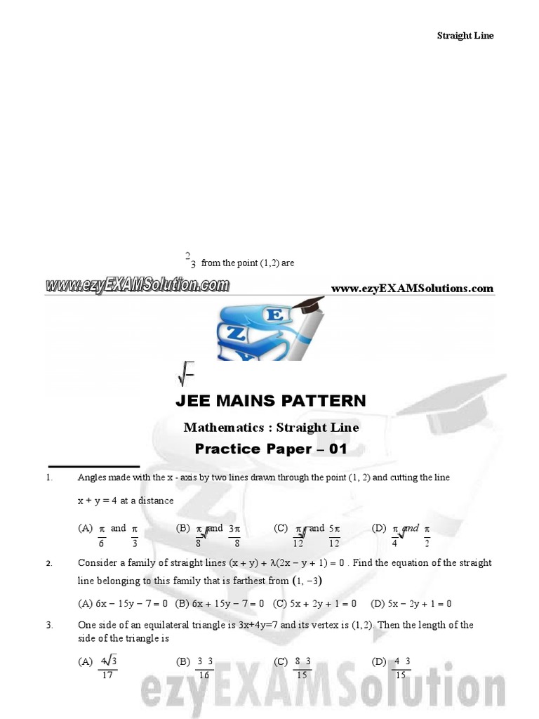 Straight Line Paper - 1 | PDF | Line (Geometry) | Triangle