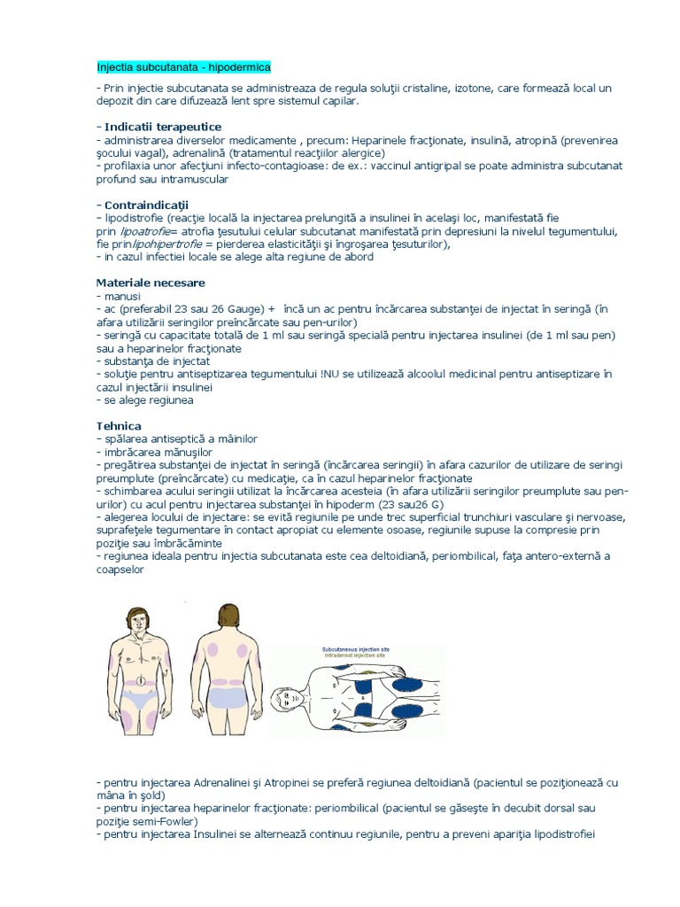 Injectia Subcutanata | PDF