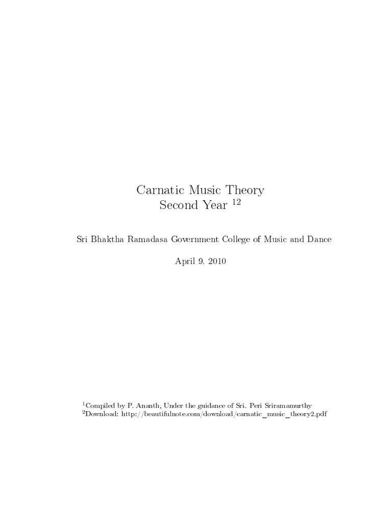 Carnatic Music Theory Notes Year 2 PDF | PDF