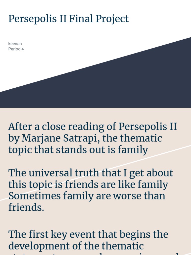 Persepolis II Final Project Template Make A | PDF