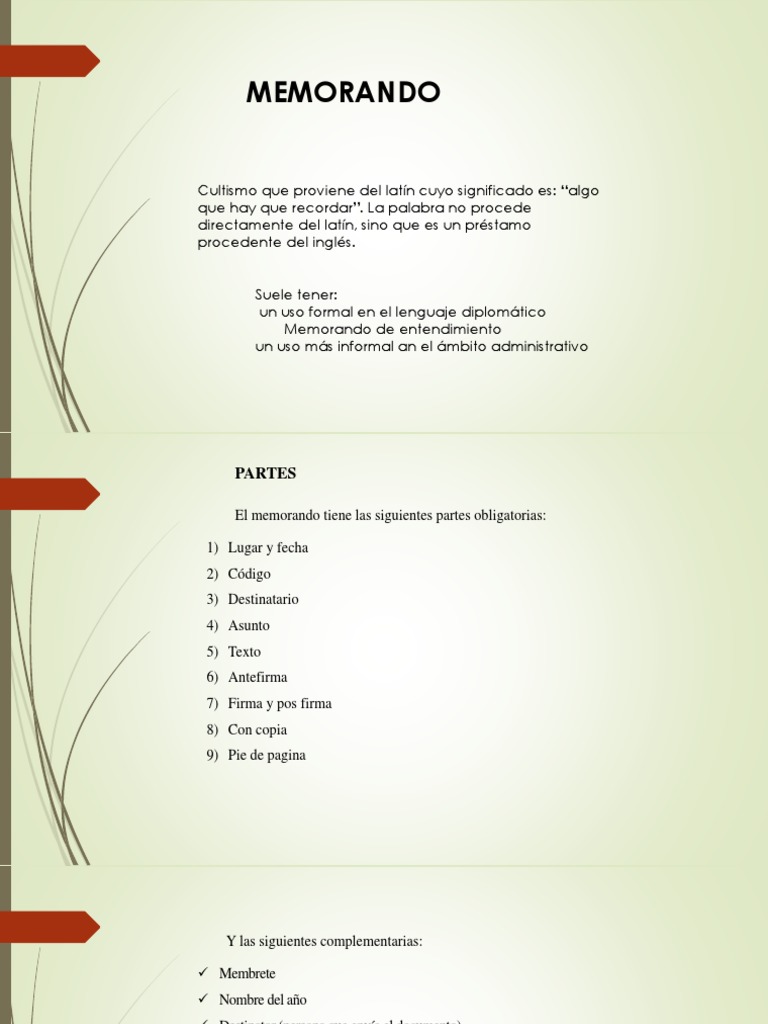 Memorandum | PDF | Memorándum