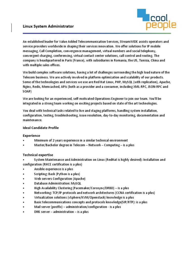 Linux System Administrator | PDF | Red Hat | Linux