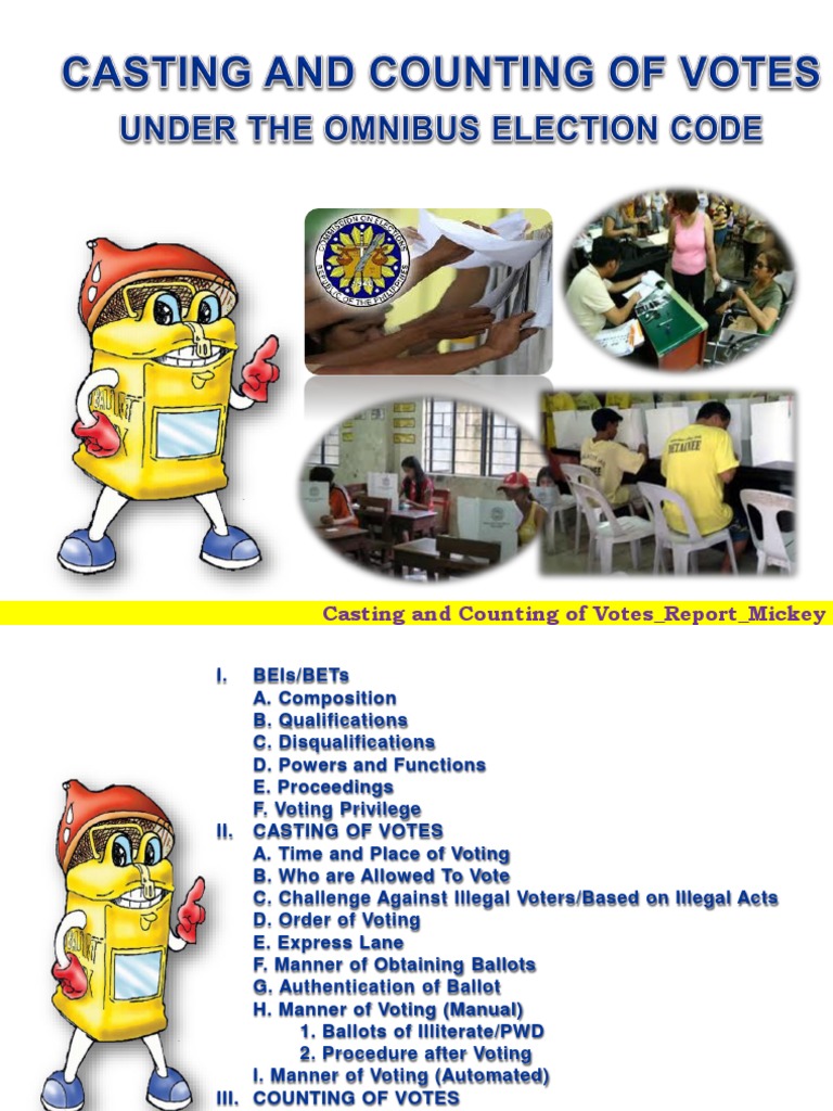 Casting and Counting of Votes Procedures | PDF | Polling Place | Voting