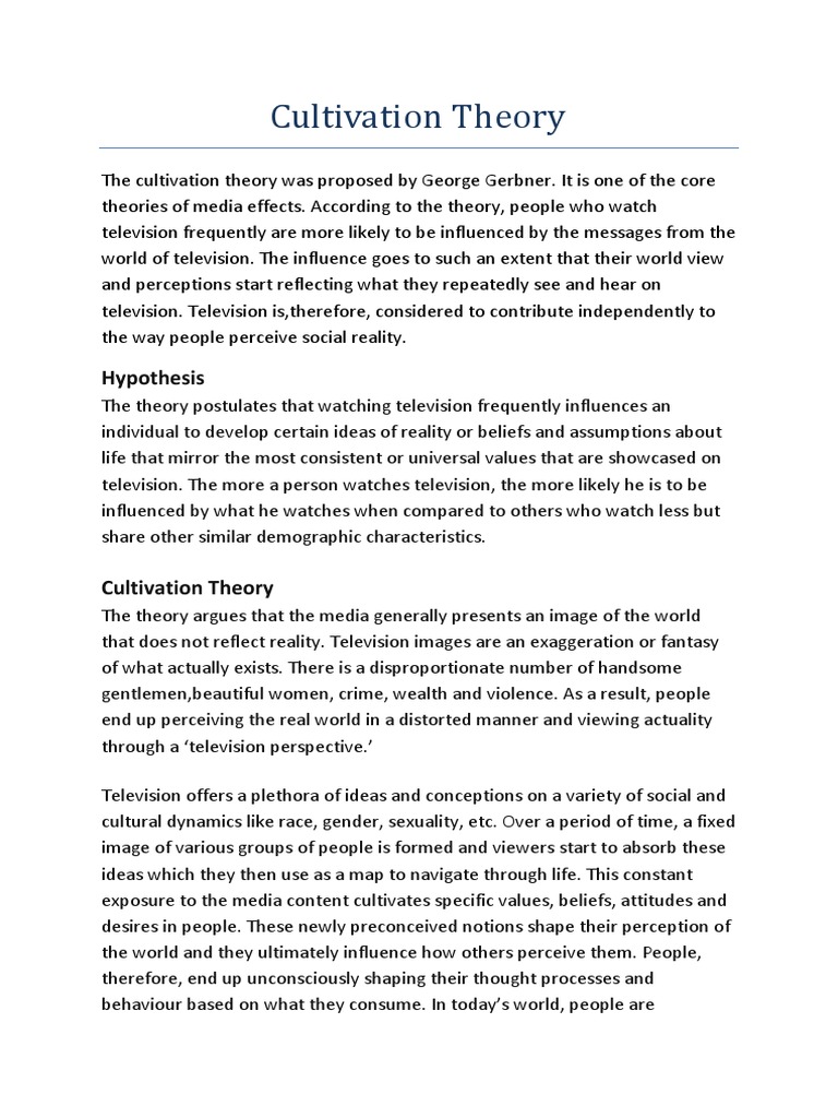 Cultivation Theory | PDF | Epistemology | Psychology