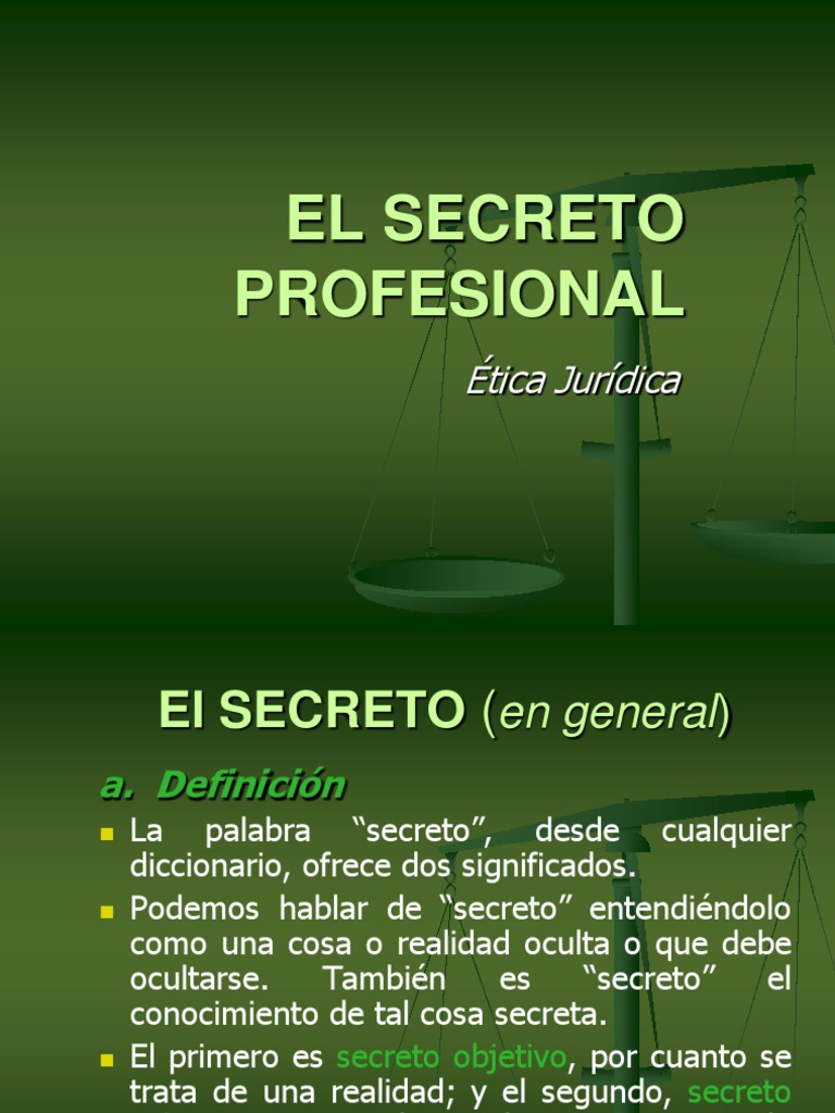 El Secreto Profesional 6 | PDF | Confidencialidad | Realidad