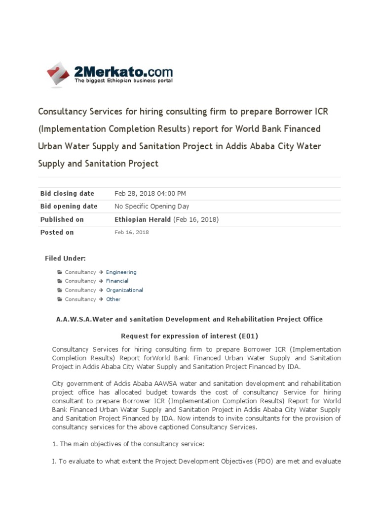 Aawsa Evaluation | PDF | Water Supply | Evaluation