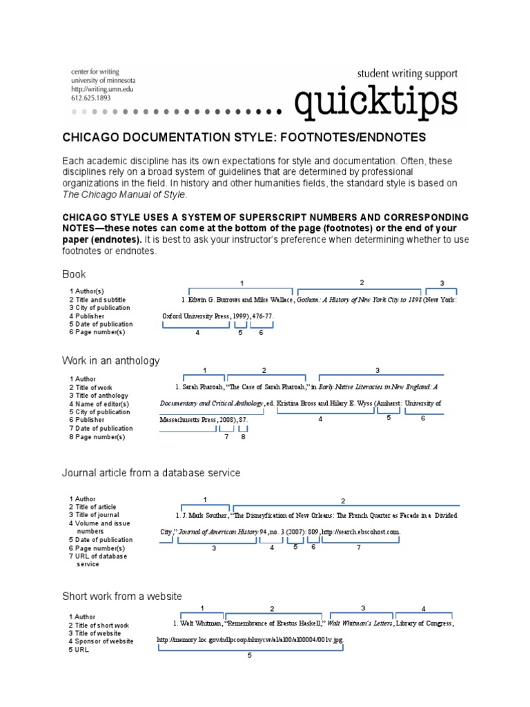 Chicago Footnotes | PDF | Note (Typography) | Writing