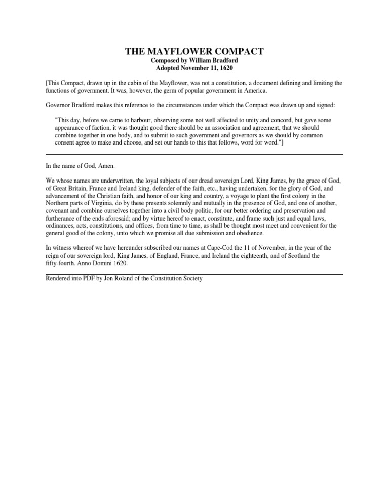 Mayflower Compact | PDF