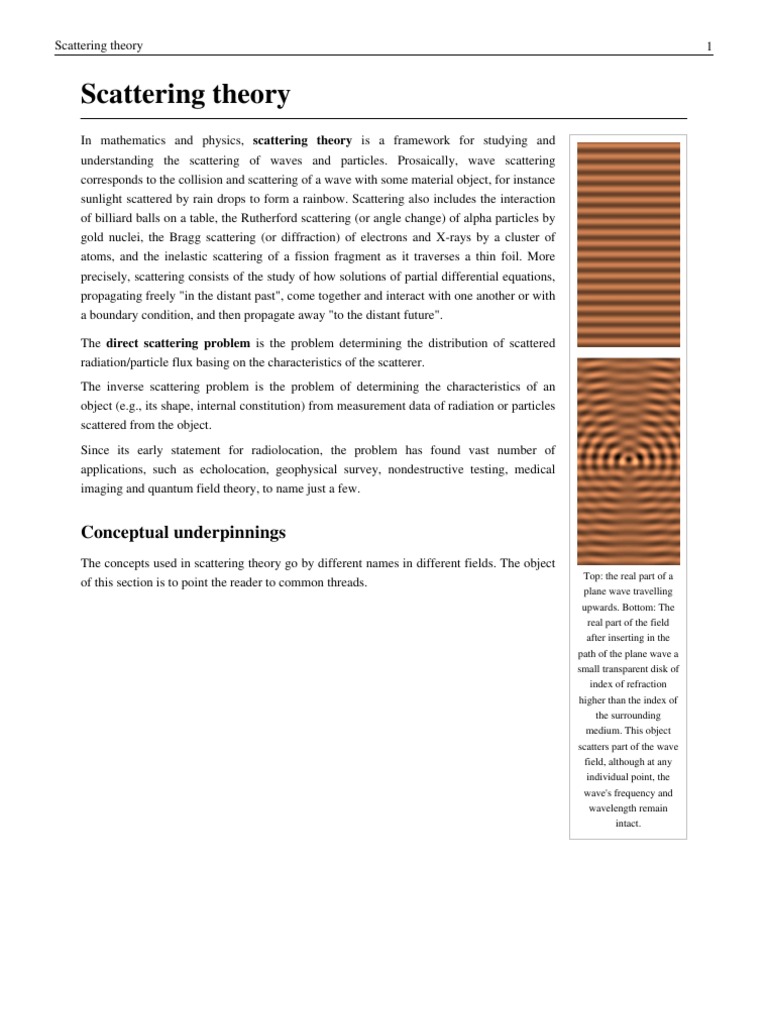 An Overview of Key Concepts and Applications in Scattering Theory | PDF ...