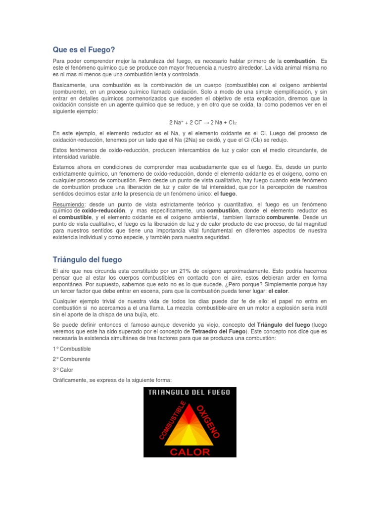 Comprendiendo la naturaleza del fuego | PDF | Redox | Combustión