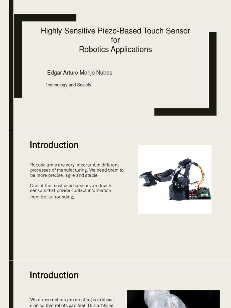 Highly Sensitive Piezo-Based Touch Sensor For Robotics Applications ...