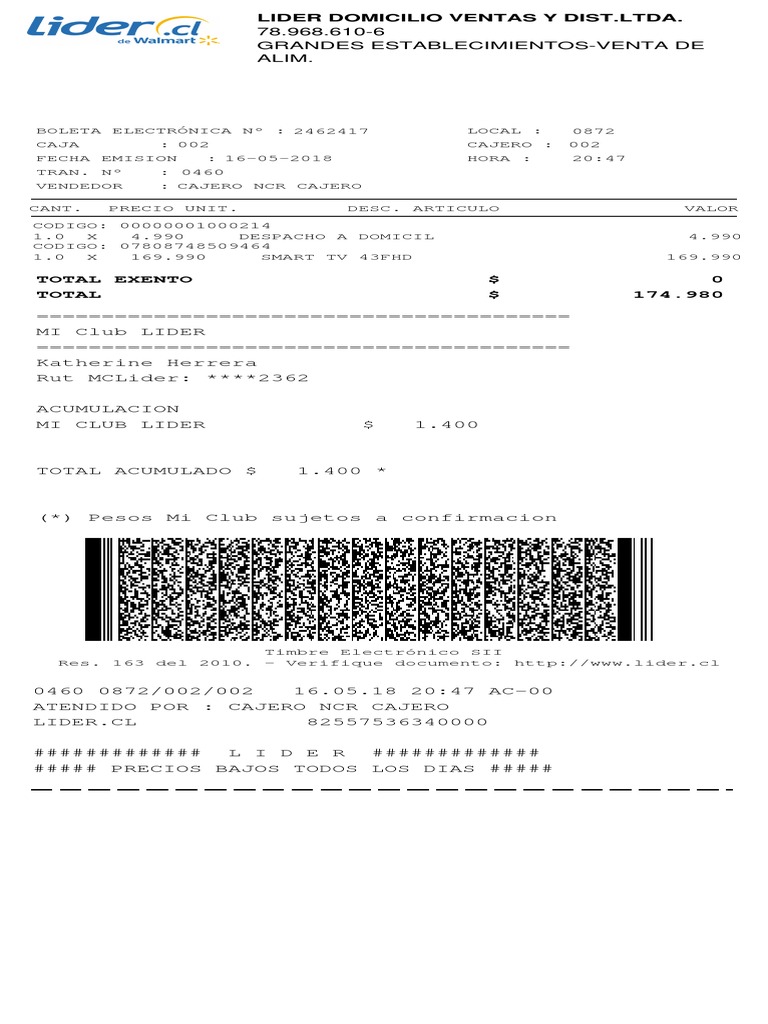 Boleta Electronica - 3924624171526518042089 | PDF | Finanzas y dinero