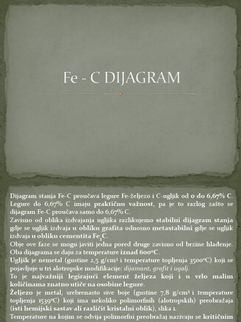 VJEZBA 10. - Fe-C Dijagram | PDF