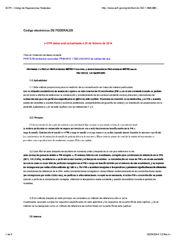 Metodo J Hi-Vol Concentracion - En.es | PDF | Calibración | Partículas