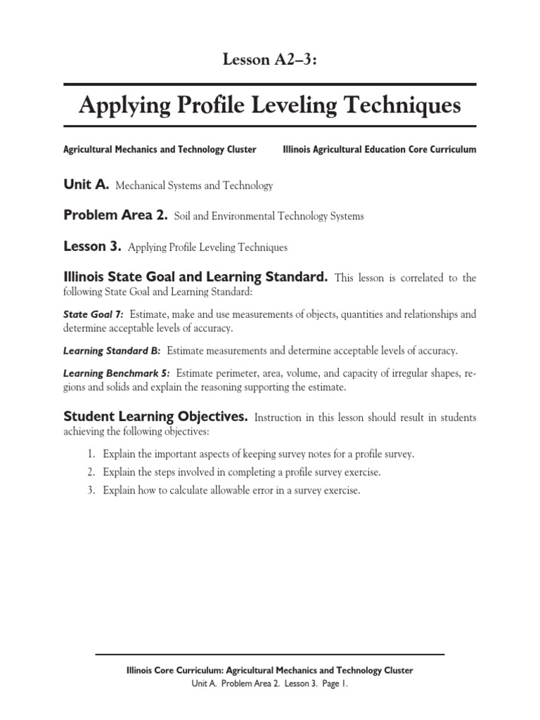 Profile Leveling Techniques | PDF | Surveying | Measurement