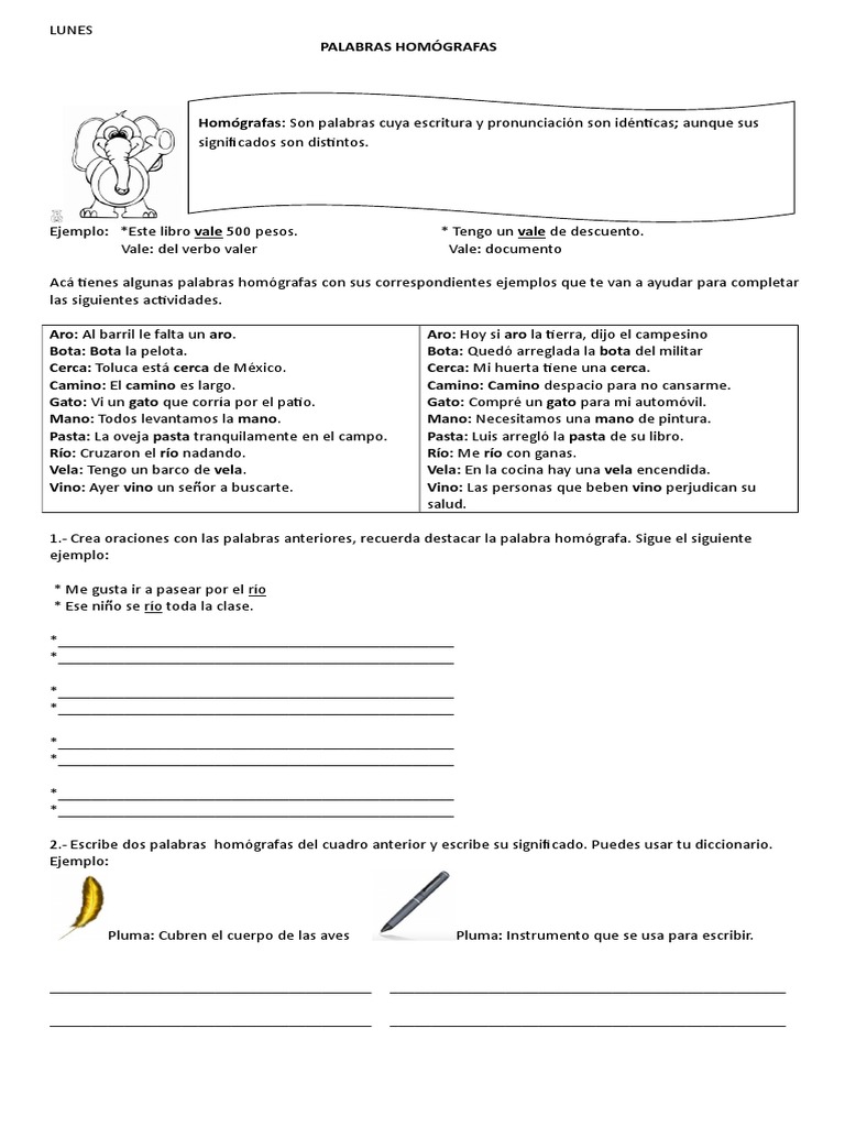 3º Palabras Homógrafas | PDF | Bancos