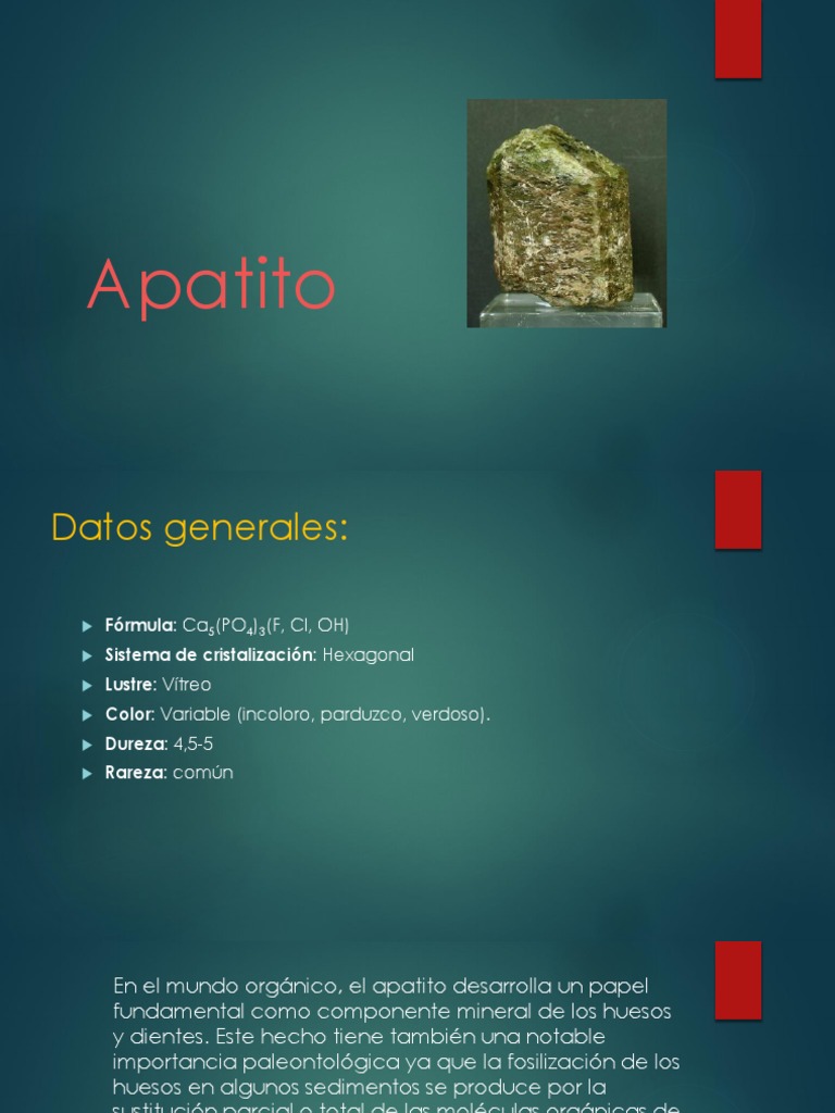 Propiedades y Usos del Apatito | PDF | Minerales | Elementos químicos