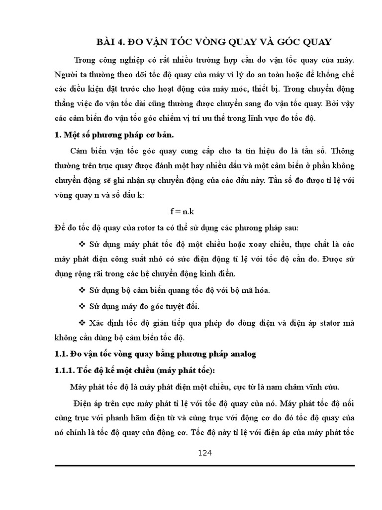 Bai 4 - Do Van Toc Vong Quay Va Goc Quay | PDF