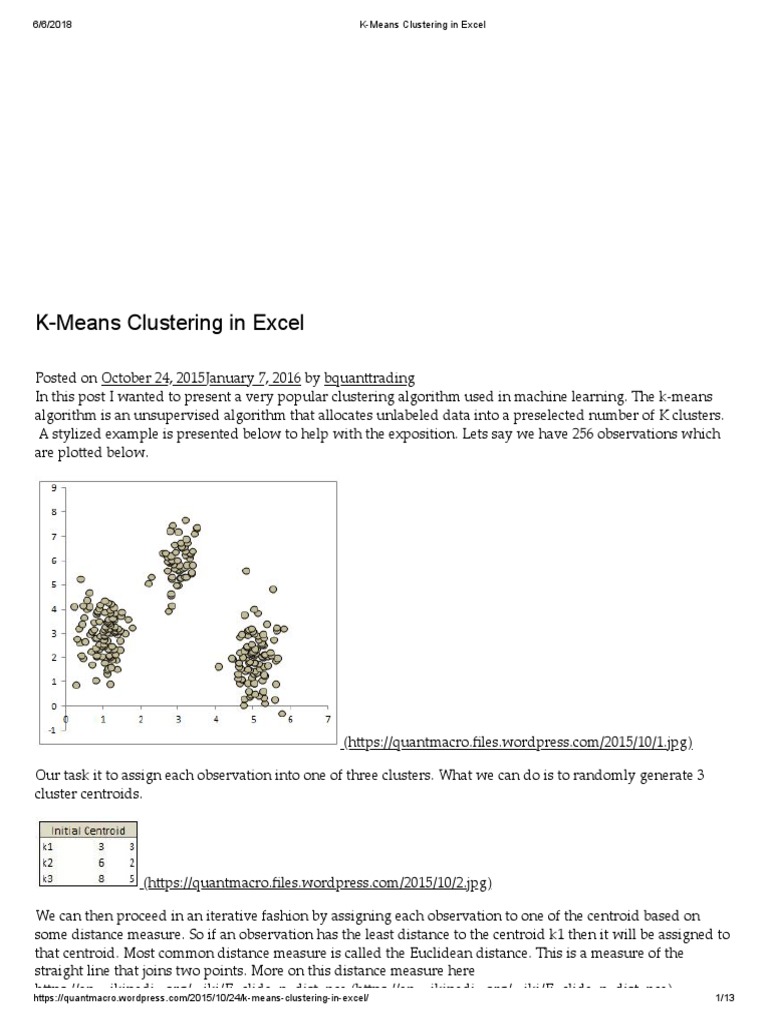 K-Means Clustering in Excel | PDF | Cluster Analysis | Microsoft Excel