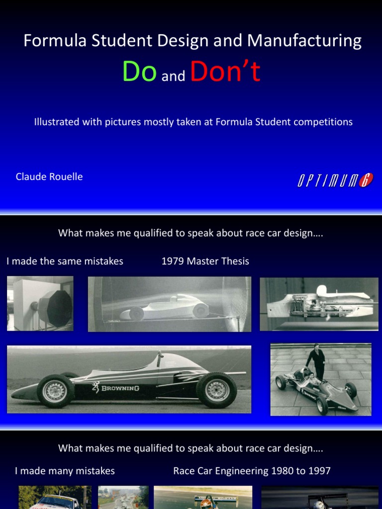 Do and Don't in Formula Student Design and Manufacturing | PDF ...