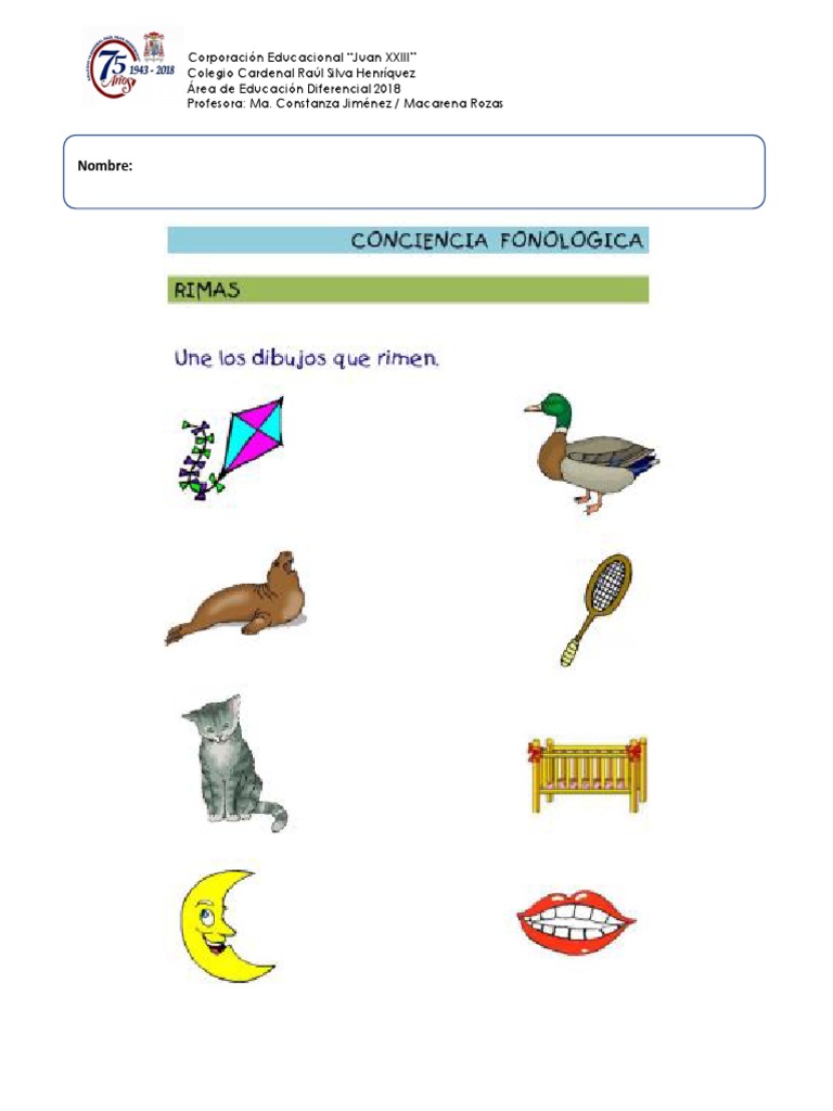 Conciencia Fonologica-Rimas | PDF