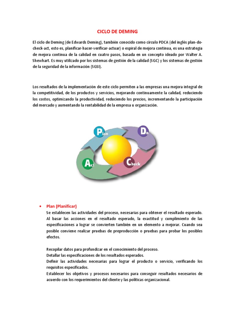 Ciclo de Deming | PDF | Business | Science