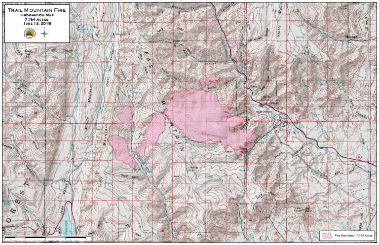 Trail Mountain Fire Map - 7,154 Acres | PDF