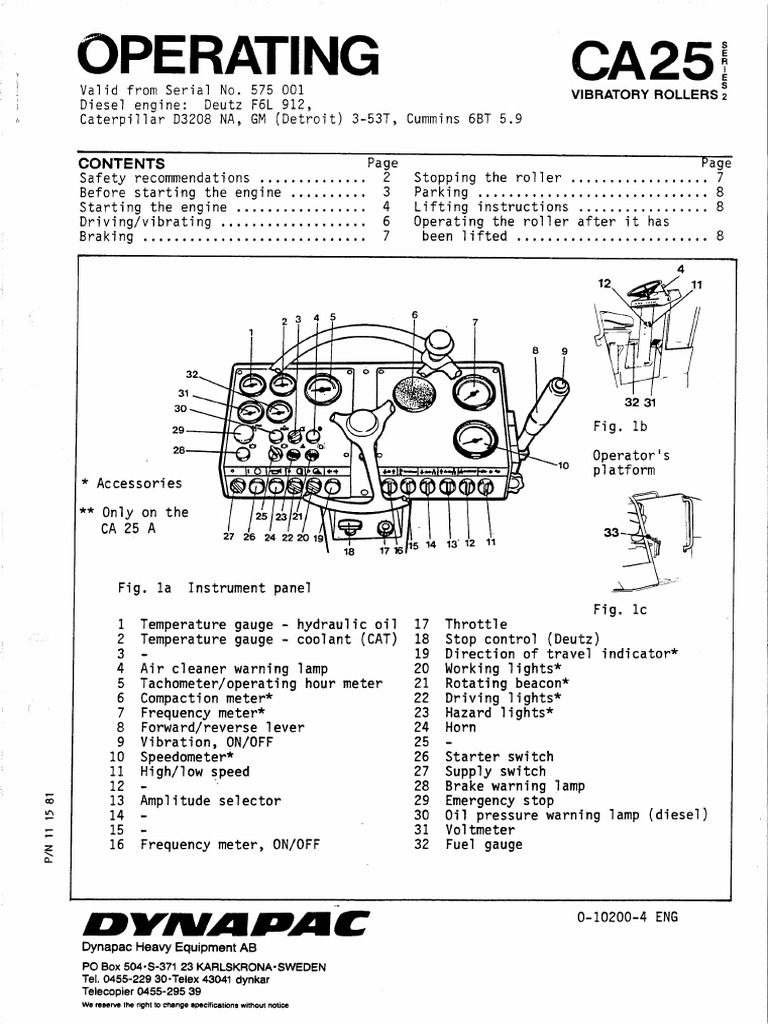 CA25 II - Operation Manual (O-10200en) PDF | PDF