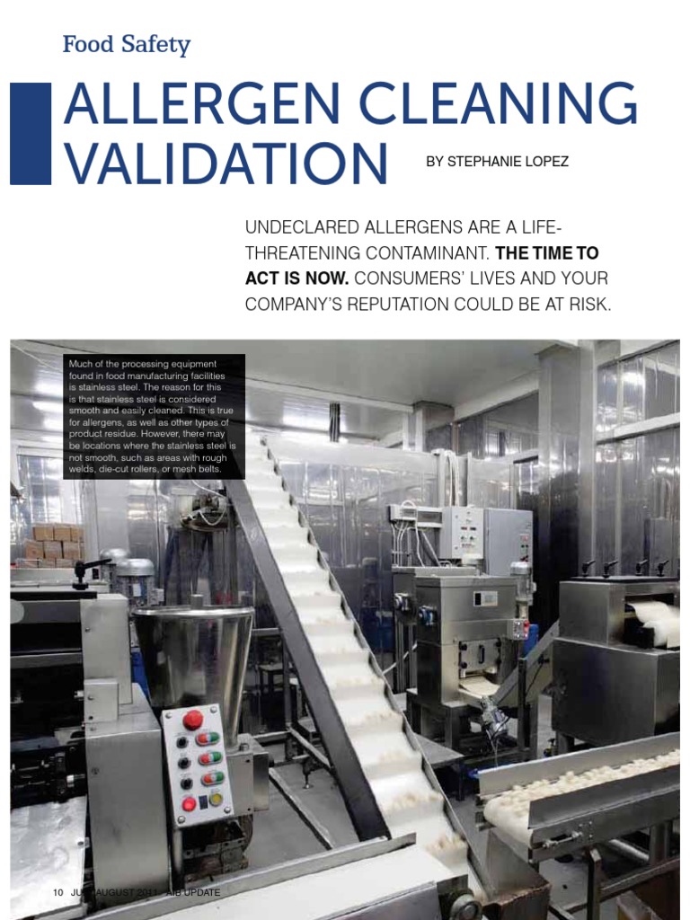 Allergen Cleaning Validation: Food Safety | PDF | Allergen | Foods