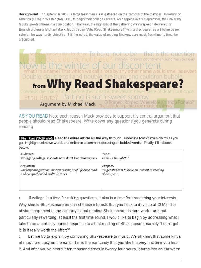 Manasi Patil - Why Read Shakespeare Complete Text Embedded Work Master ...