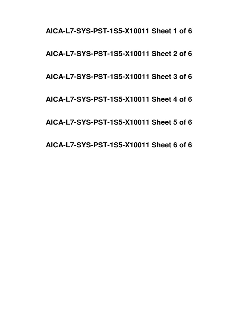 AICA-L7-SYS-PST-1S5-X10011 Sheet 1 of 6 | PDF
