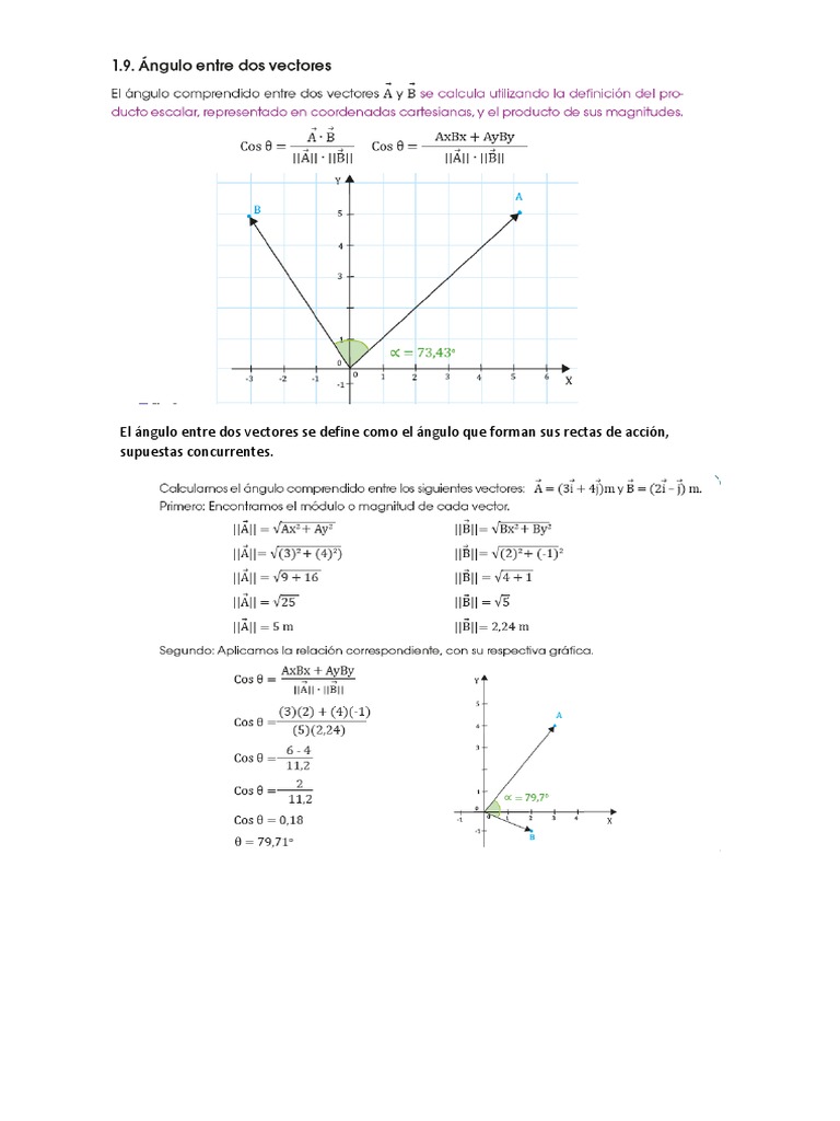 Angulo Entre Dos Vectores | PDF