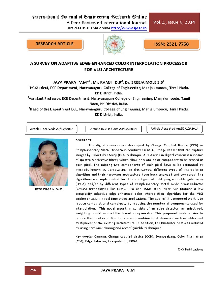 A Survey On Adaptive Edge-Enhanced Color Interpolation Processor - Jaya Praka V.M 254-258 | PDF ...