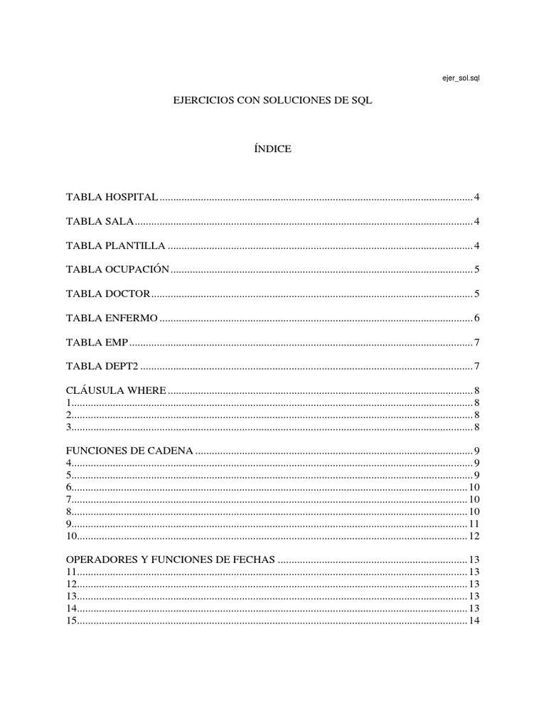 Ejercicios SQL Resueltos | PDF | Salario | SQL