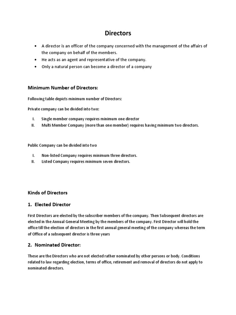 Directors | PDF | Board Of Directors | Bankruptcy