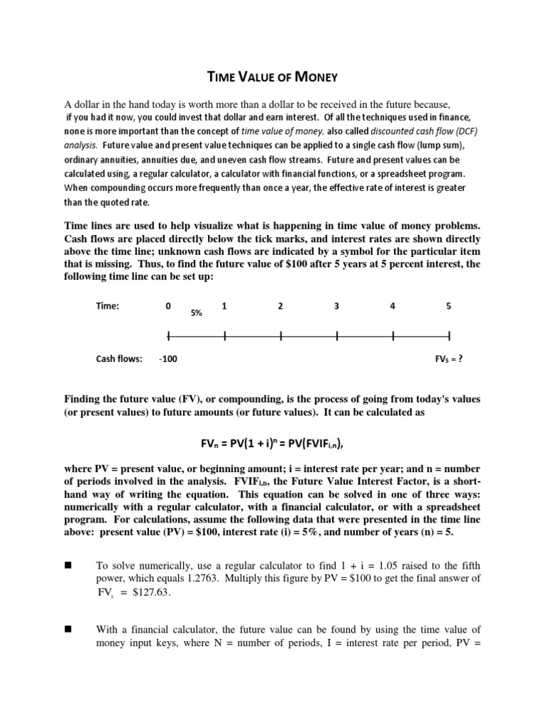 Time Value of Money | PDF | Time Value Of Money | Present Value