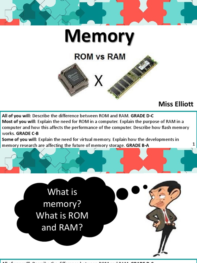 RAM AND ROM PPT | Computer Data Storage | Random Access Memory